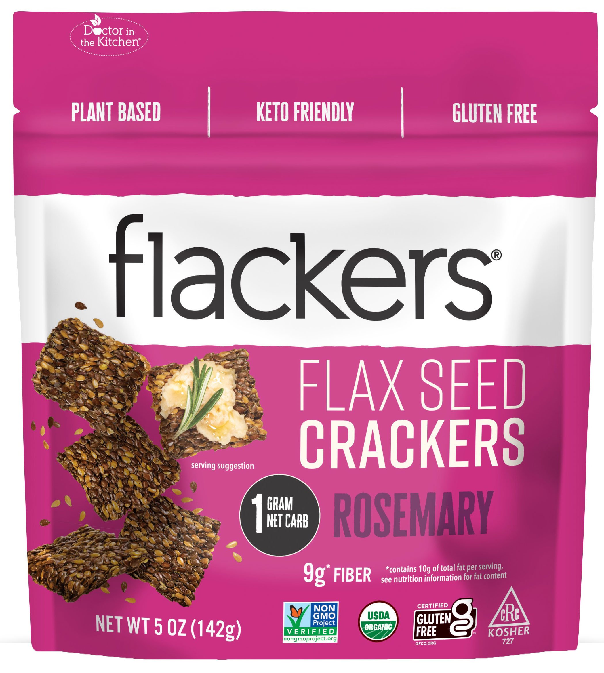 Doctor In The Kitchen Flackers Rosemary Organic Flax Seed Crackers ...