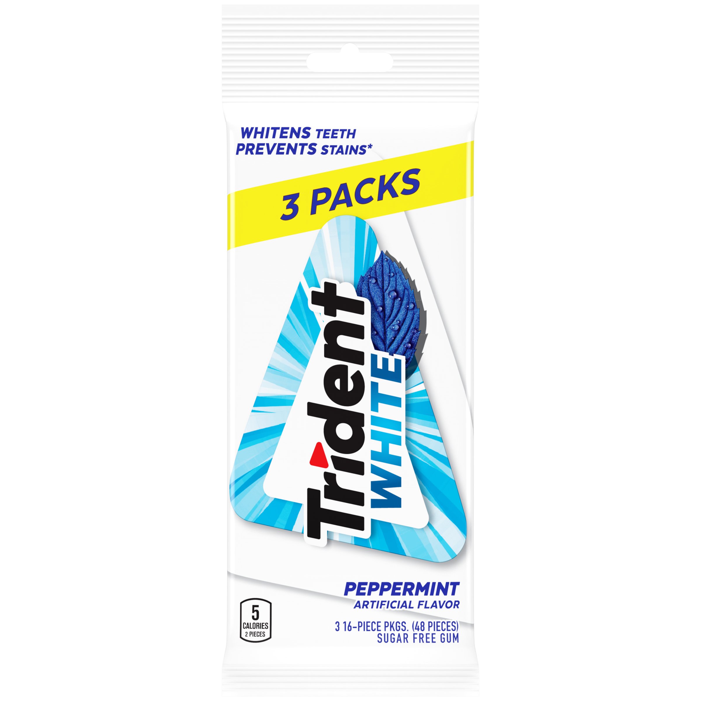 Trident White Peppermint Sugar Free Gum, 3 pk - Shop Gum & mints at H-E-B