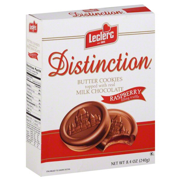 Leclerc Celebration Raspberry Filled Butter Cookies Topped with Milk ...