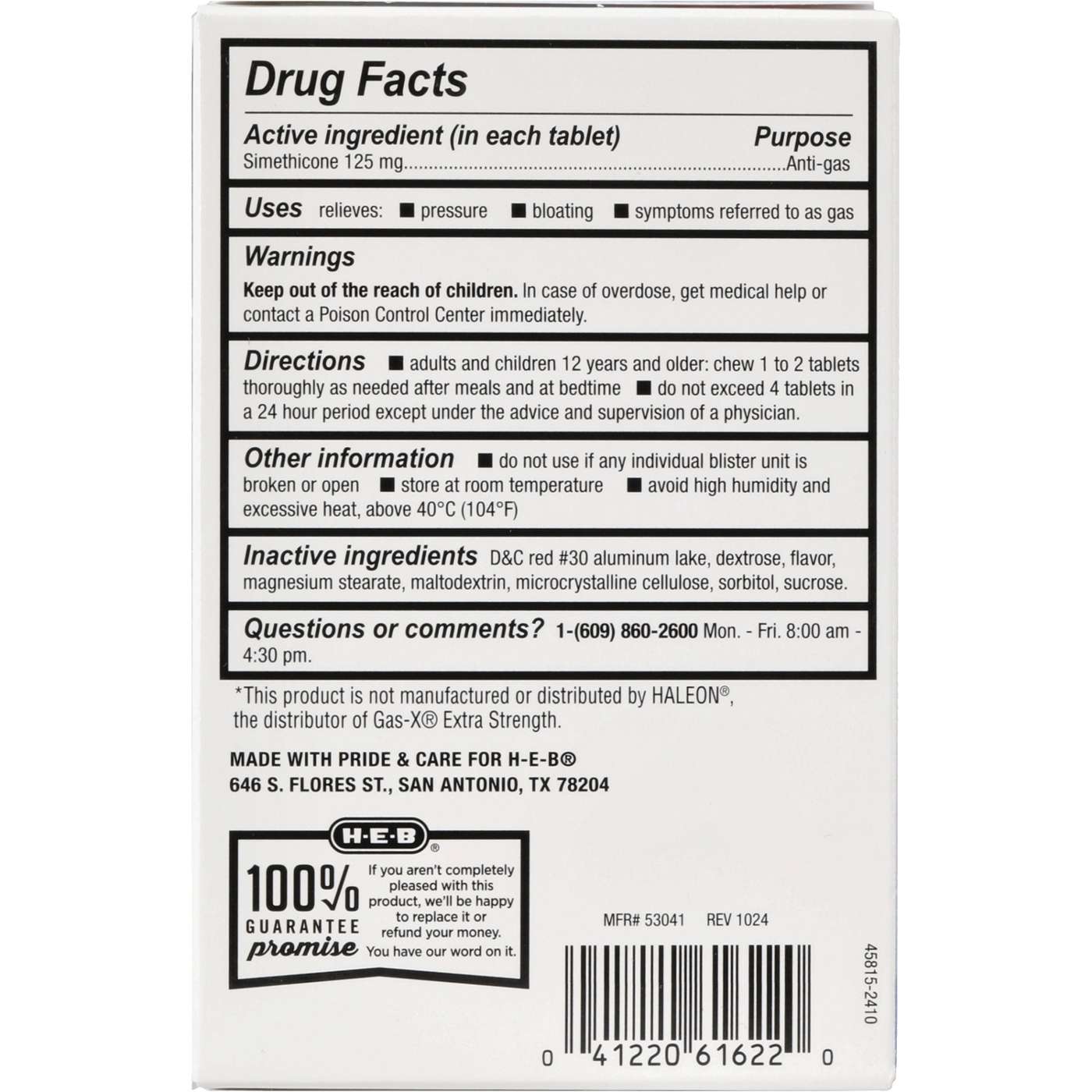 H-E-B Extra Strength Gas Relief Cherry Chewable Tablets - Shop ...