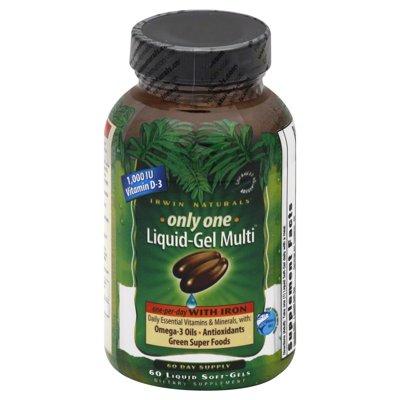 Irwin Naturals Only One Liquid-Gel Multi With Iron Liquid Soft Gel ...