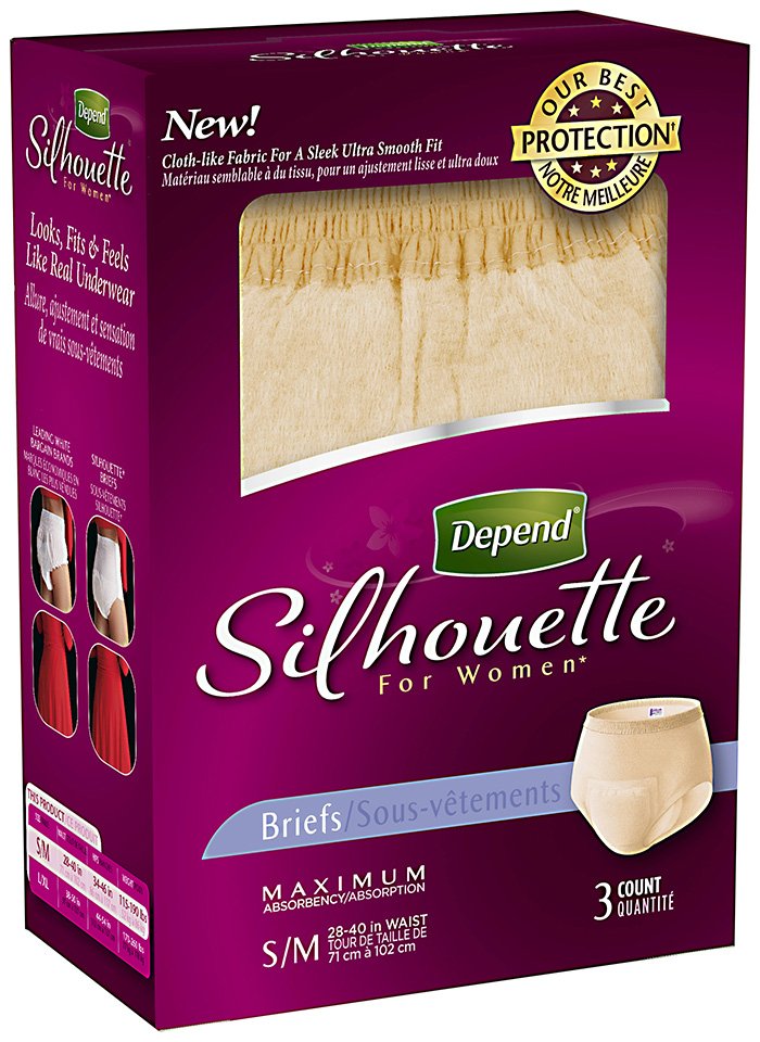 Depend Silhouette for Women Maximum Absorbency Small/Medium Briefs ...