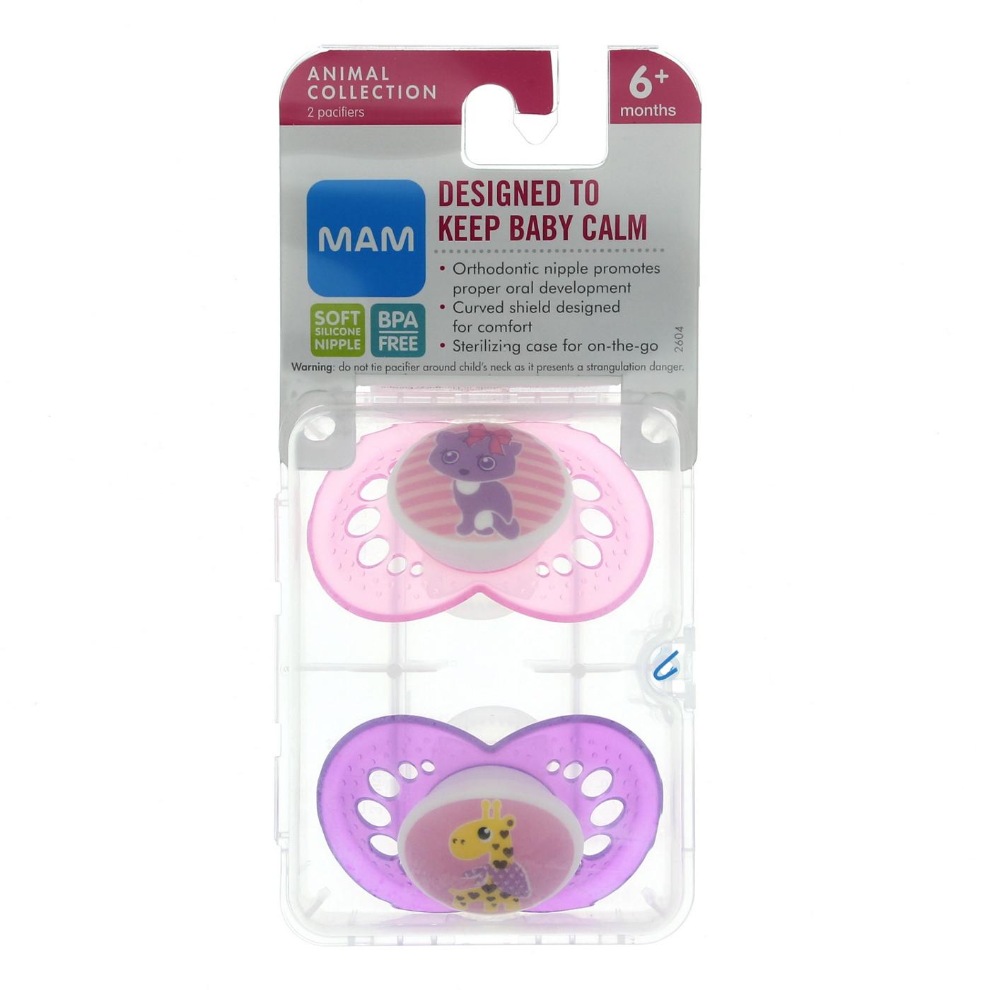 MAM Orthodontic Animals Pacifiers (6+ Months), Assorted Colors - Shop ...