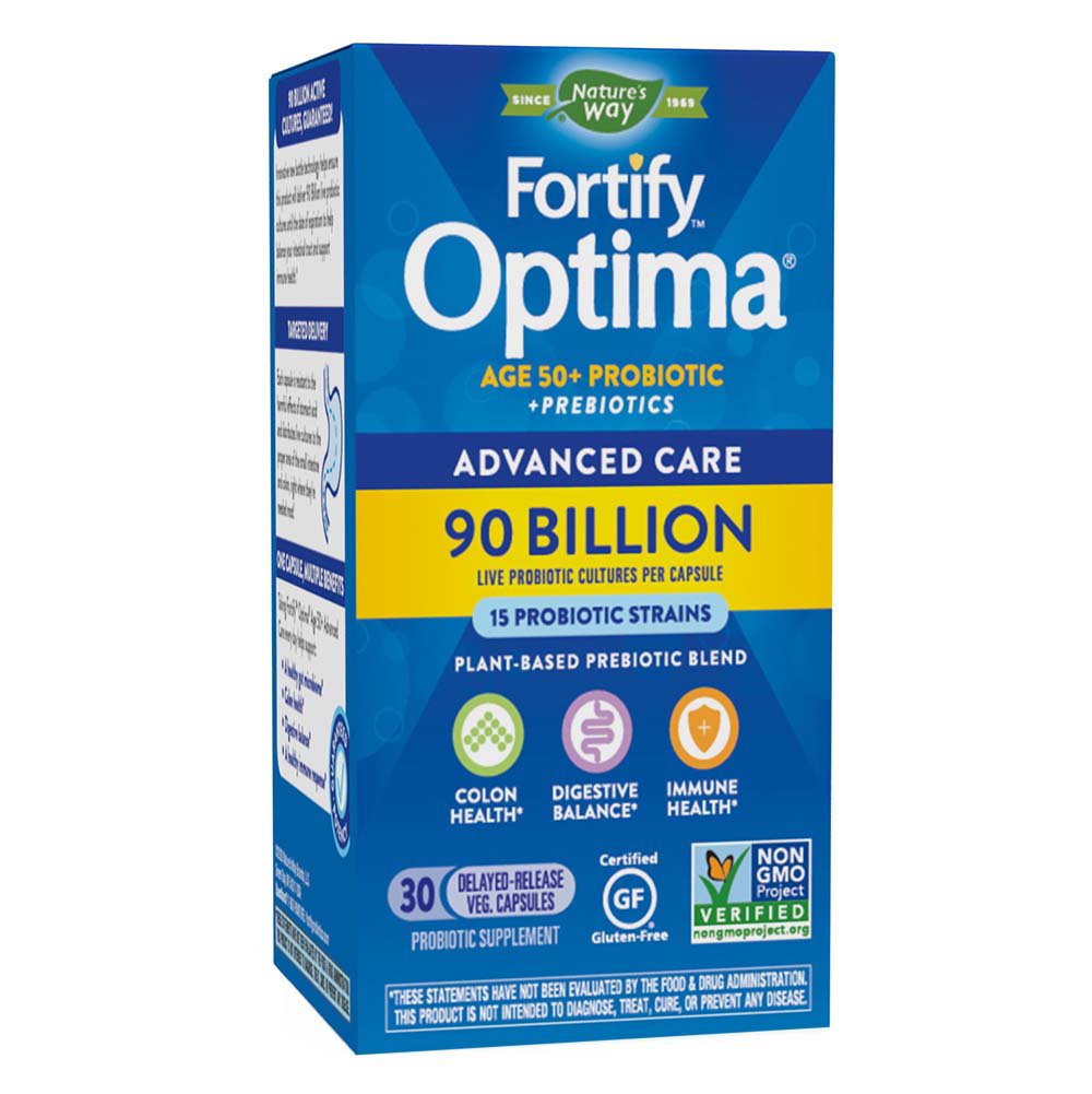 Nature's Way Fortify Optima Age 50+ 90 Billion Probiotic + Prebiotics ...