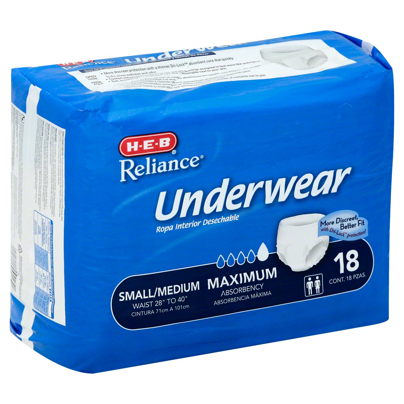 H-E-B Reliance Underwear, Maximum Absorbency, 18 Count - Shop ...