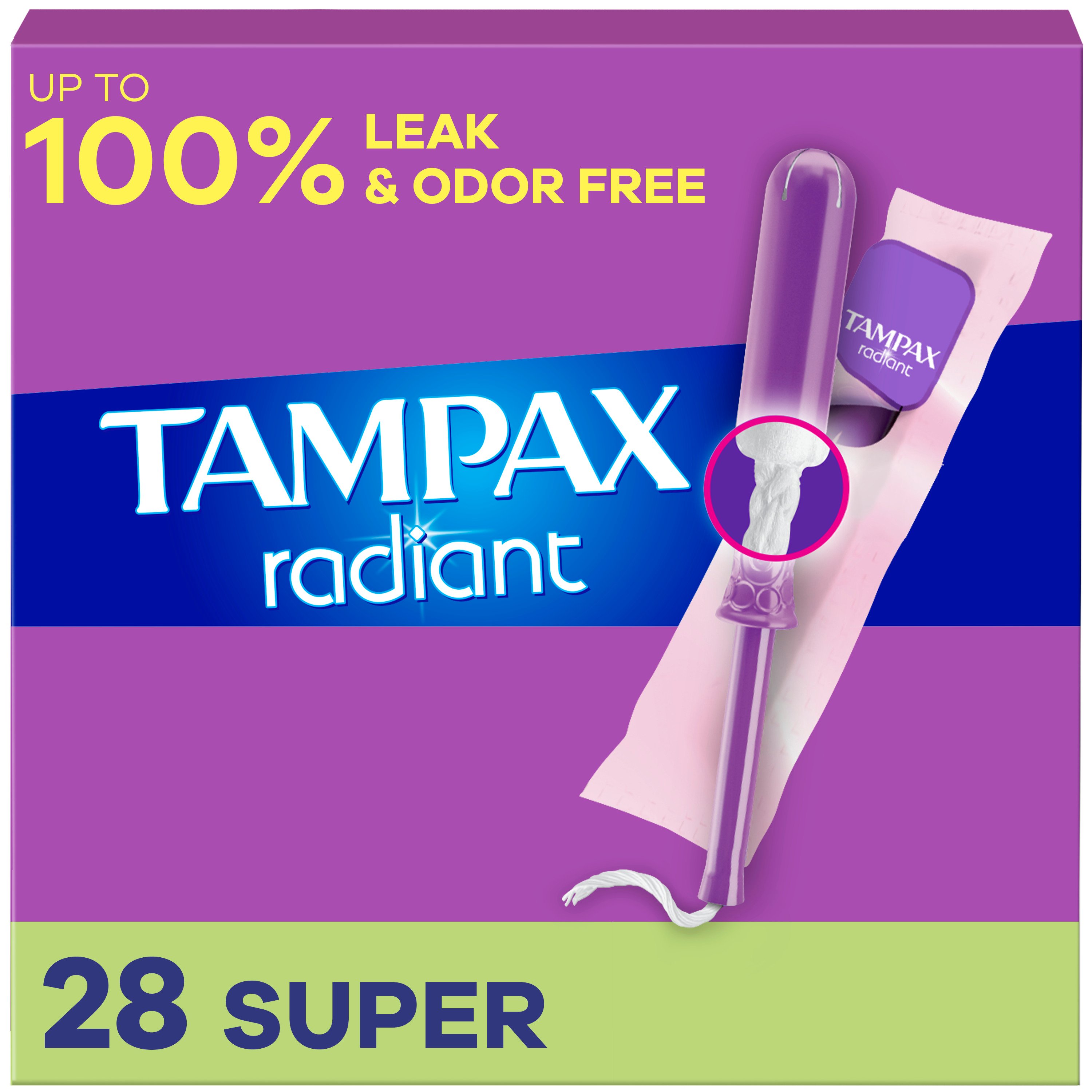 Tampax Radiant Tampons - Super - Shop Tampons at H-E-B