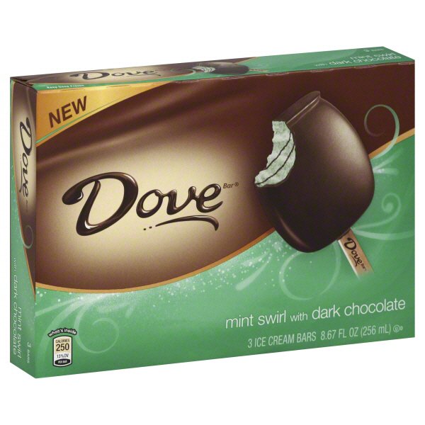 Dove Mint Swirl with Dark Chocolate Ice Cream Bars - Shop Ice Cream ...