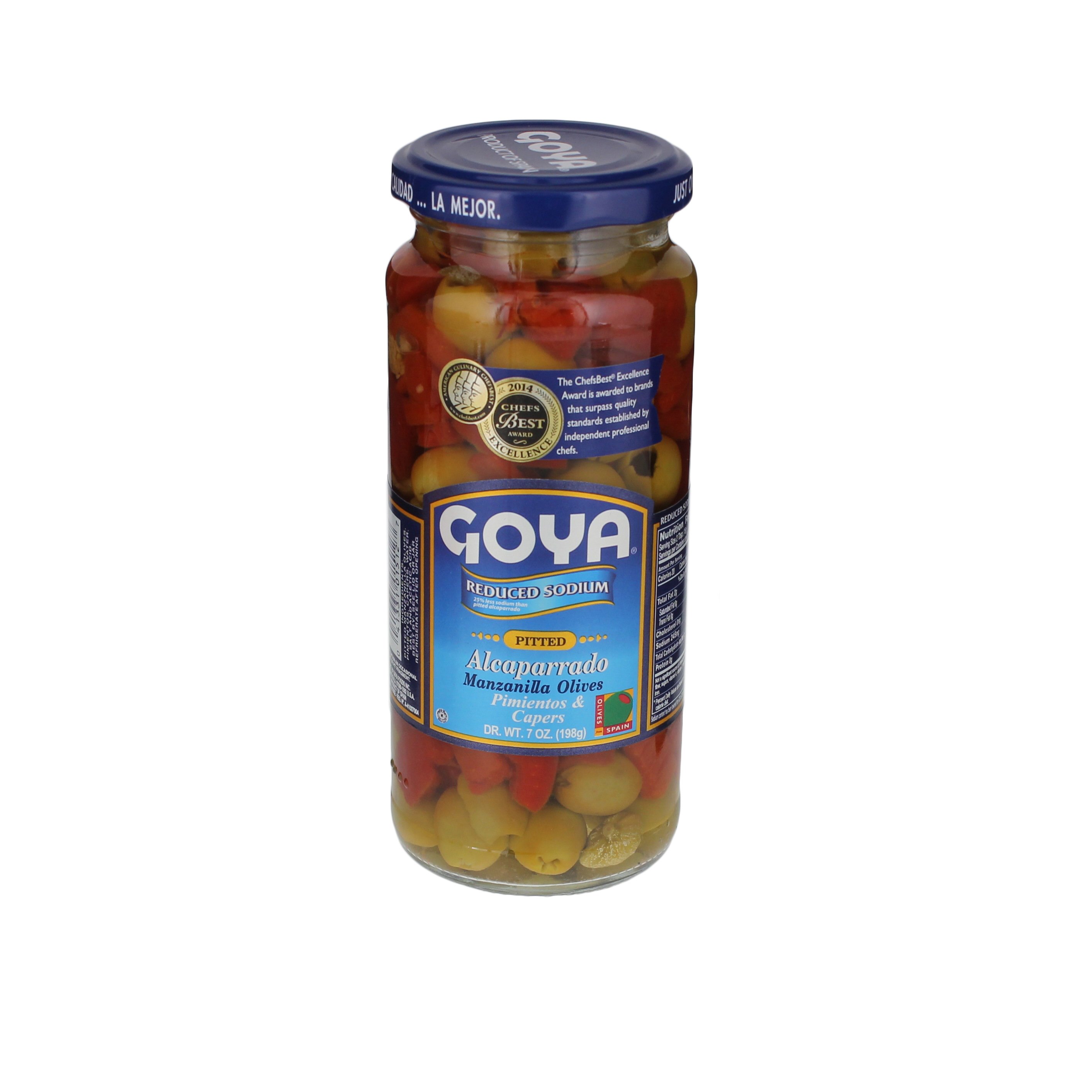 Goya Reduced Sodium Alcaparrado Manzanilla Olives Pimientos & Capers ...