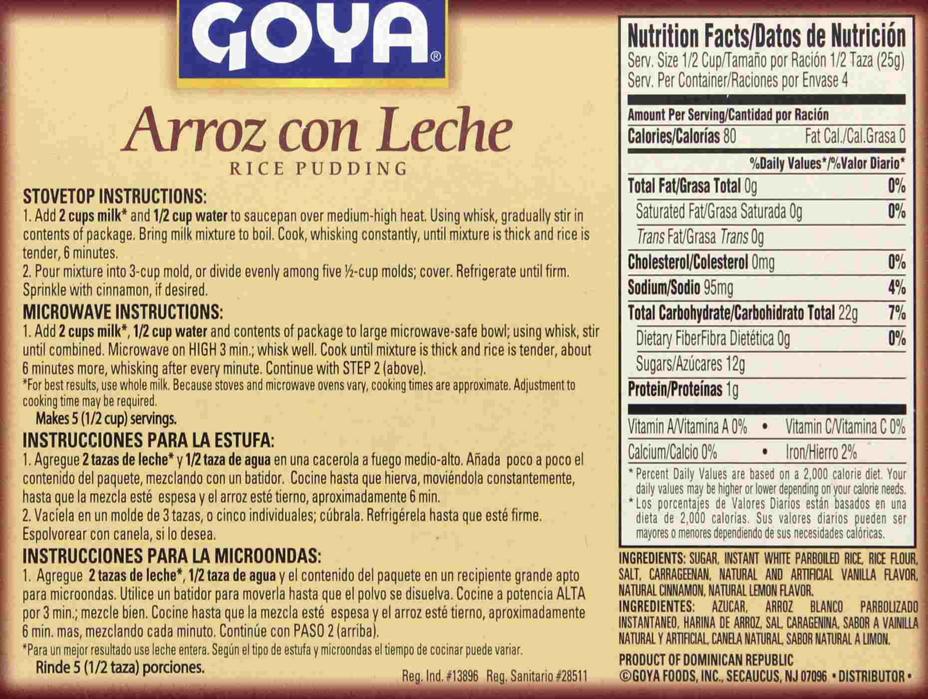 Goya Arroz Con Leche Rice Pudding - Shop Pudding & gelatin mix at H-E-B