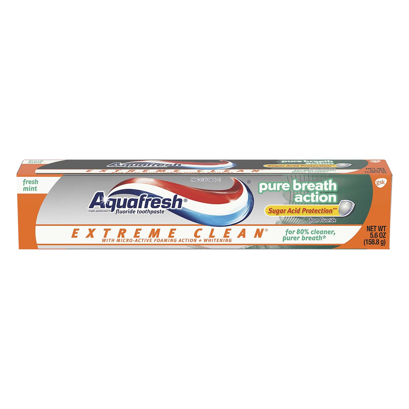 Aquafresh Extreme Clean Pure Breath Action Fresh Mint Fluoride ...