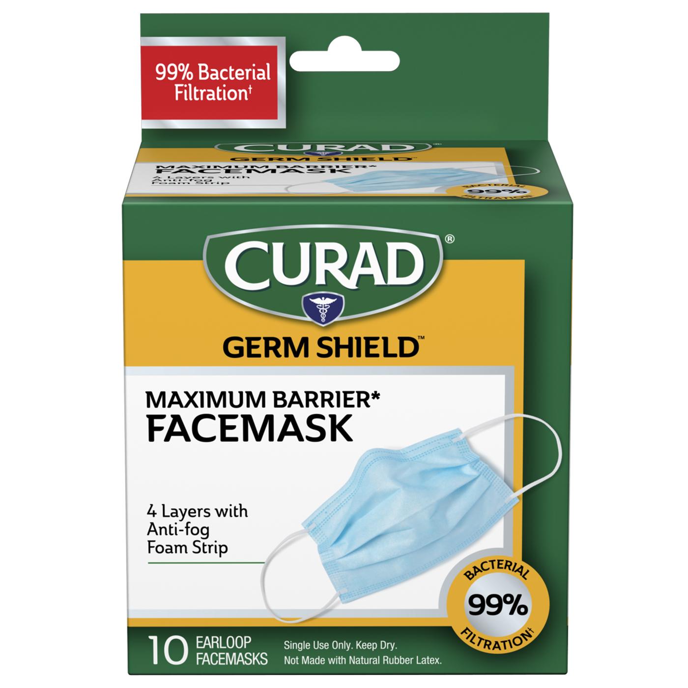 Curad Germ Shield Maximum Barrier Earloop Facemask - Shop Kits ...