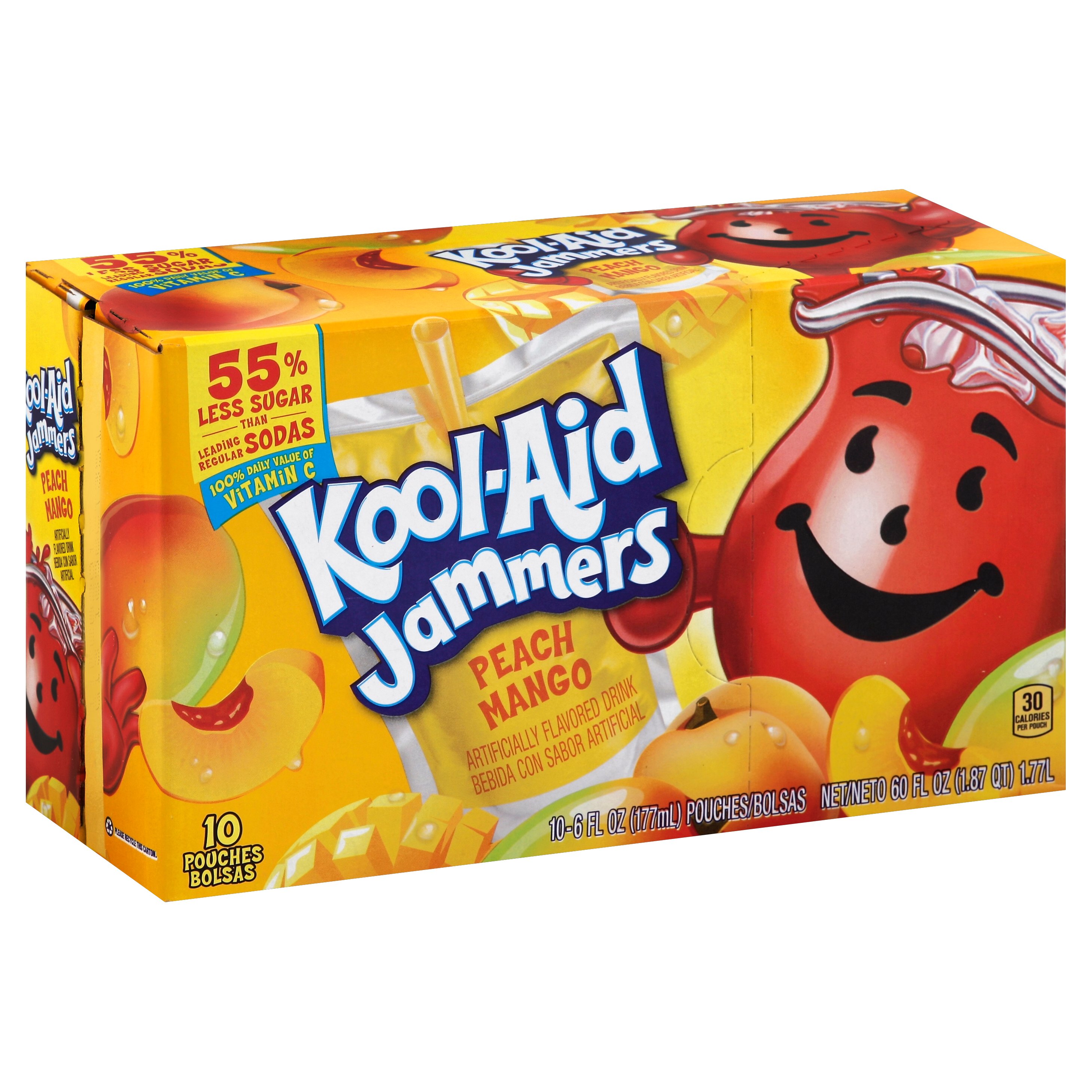 Kool-Aid Jammers Peach Mango Flavored Drink 6 oz Pouches - Shop Juice ...