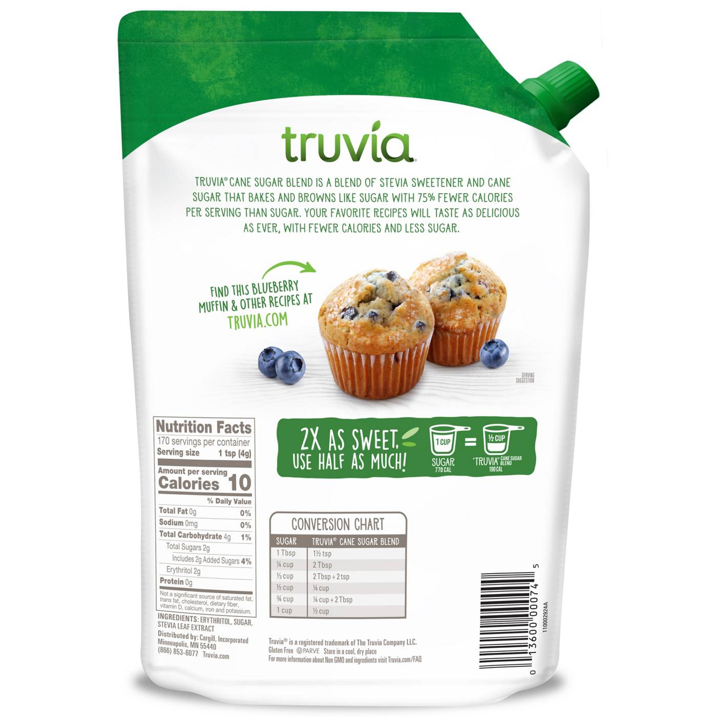 Truvia Cane Sugar Blend, Mix of Stevia Sweetener and Cane Sugar - Shop ...