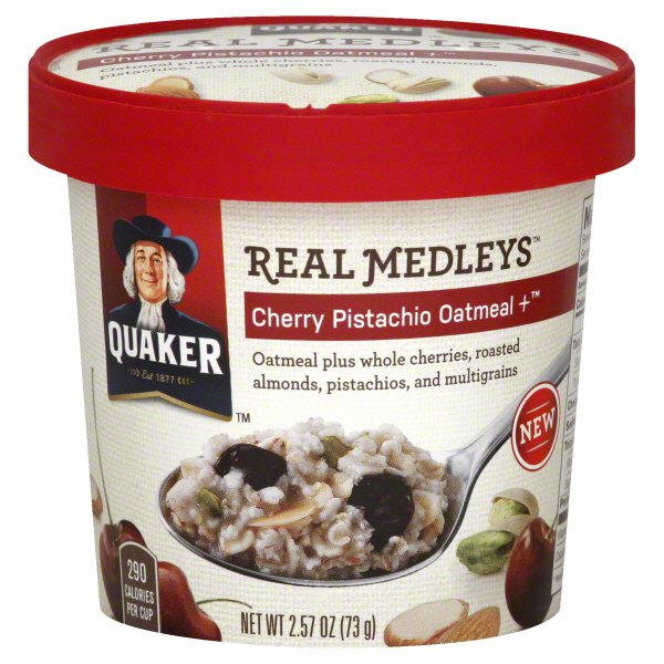 Quaker Real Medleys Cherry Pistachio Oatmeal+ - Shop Oatmeal & hot ...