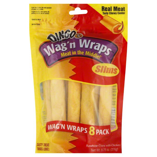Dingo Wag'n Wraps Slim Rawhide Chew with Chicken - Shop Bones ...