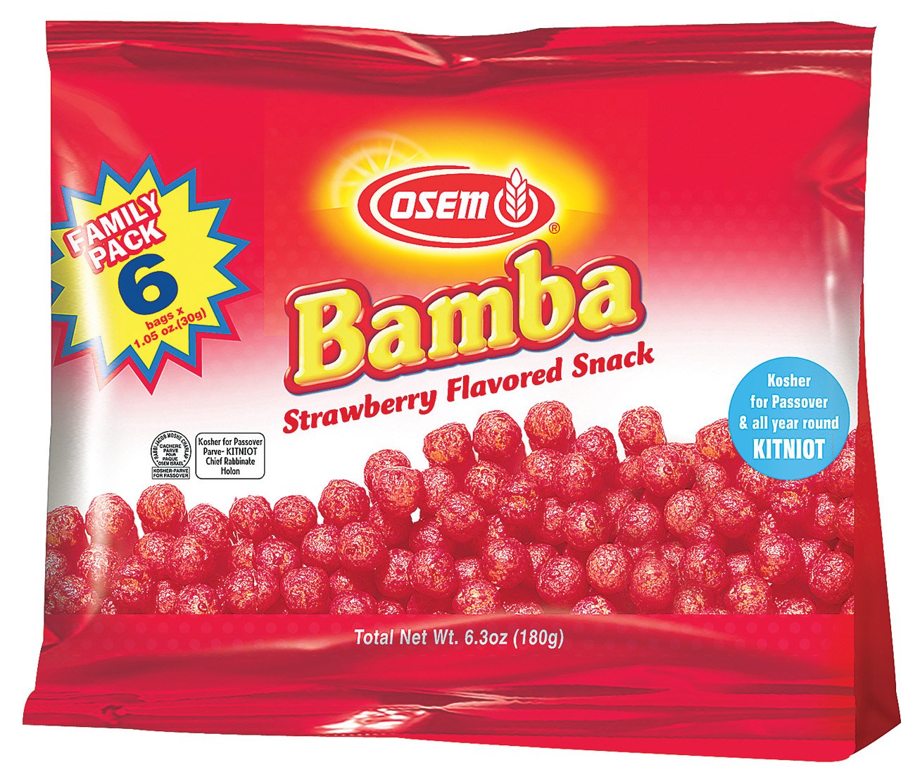Osem Bamba Strawberry Flavored Snack - Shop Crackers & Breadsticks at H-E-B