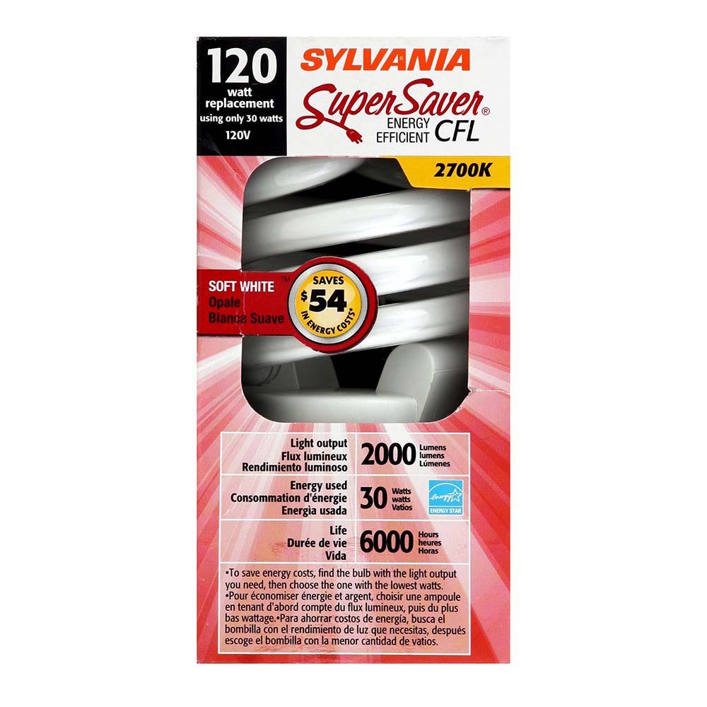 Sylvania Super Saver 120-Watt Soft White CFL Light Bulb - Shop Light ...