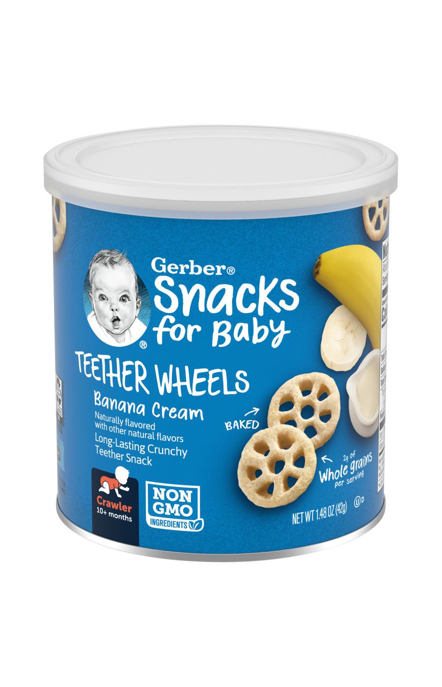 Gerber Snacks for Baby Teether Wheels - Banana Cream - Shop Toddler ...