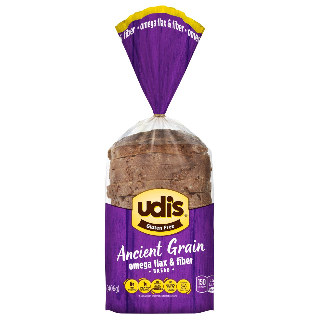 Udi's Gluten Free Omega Flax & Fiber Bread - Shop Buns & rolls at H-E-B