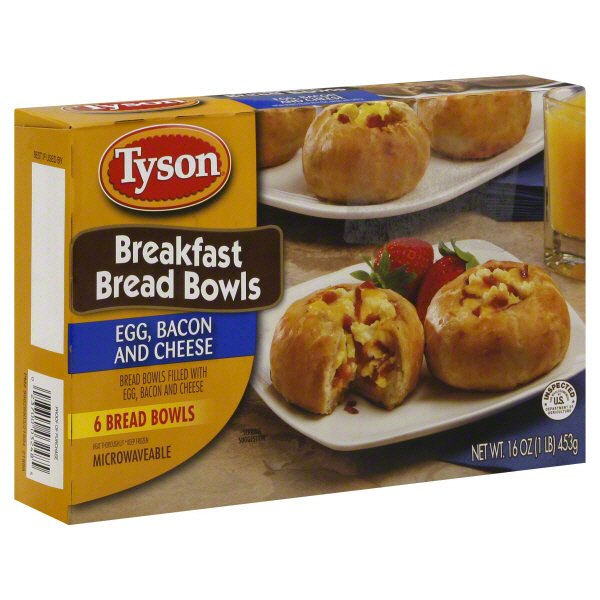 Tyson Egg, Bacon and Cheese Breakfast Bread Bowls - Shop Appetizers at ...