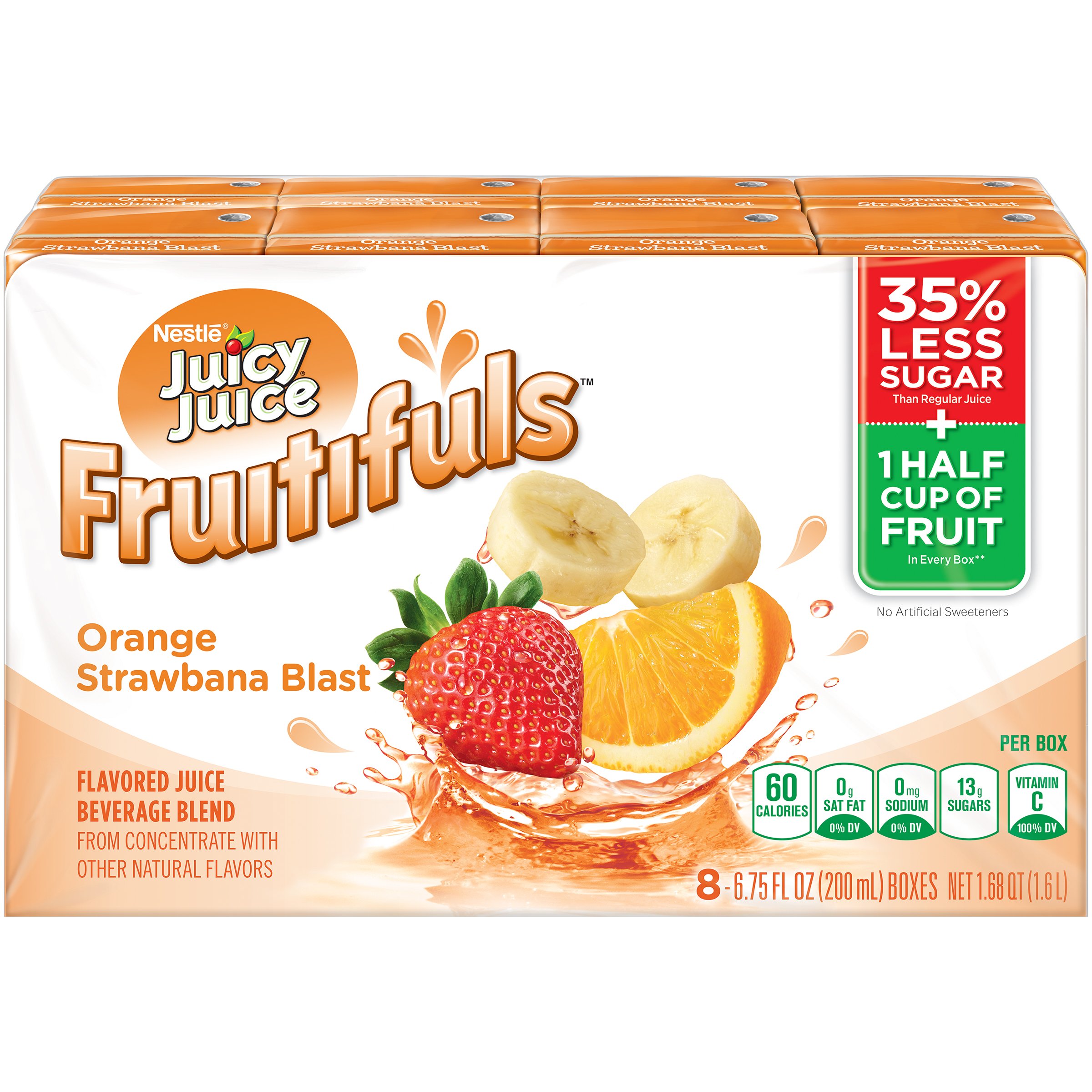 Juicy Juice Fruitifuls Orange Strawbana Blast Flavored Juice Beverage ...