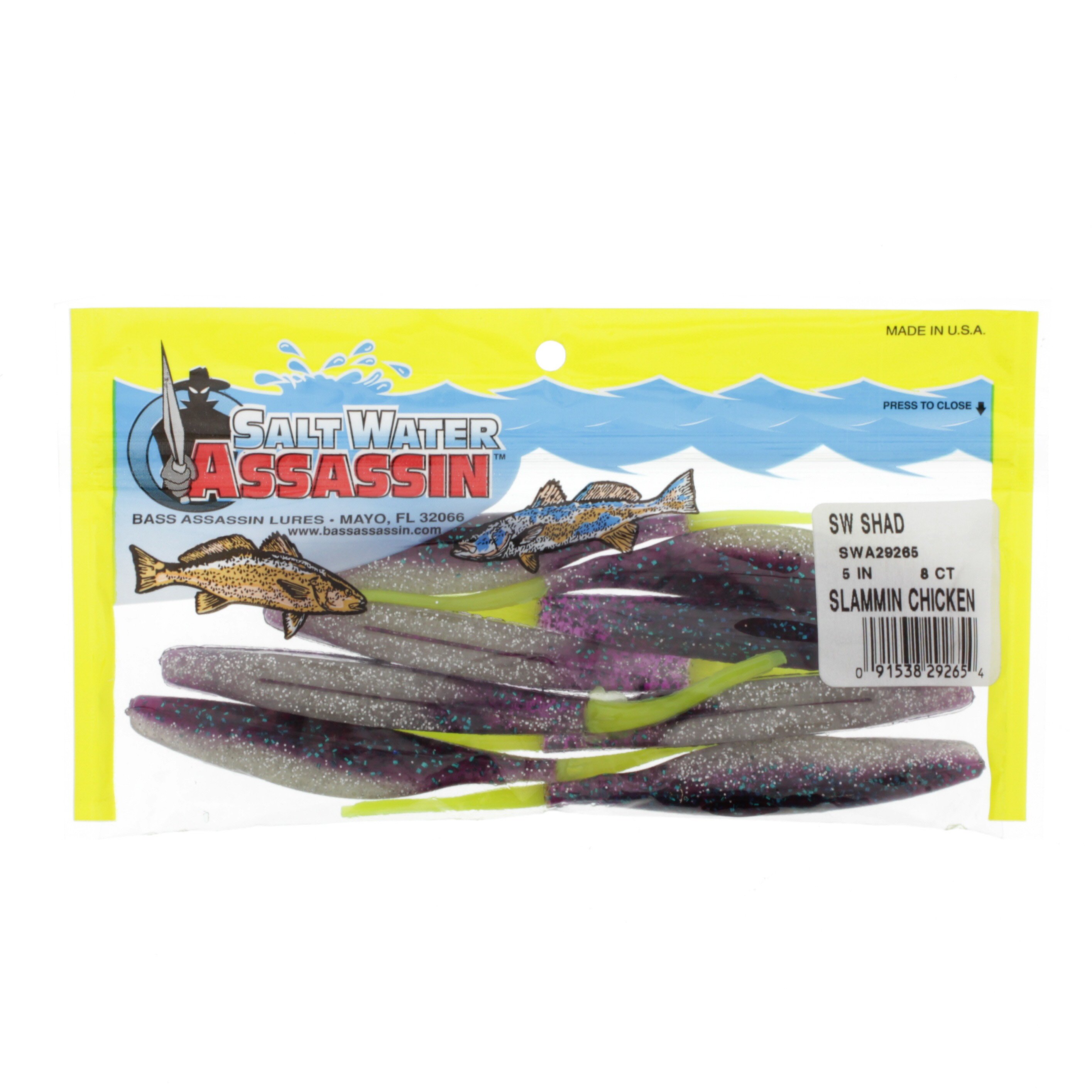 Bass Assassin Slammin Chicken 5 Inch Saltwater Shad Lure - Shop Fishing ...