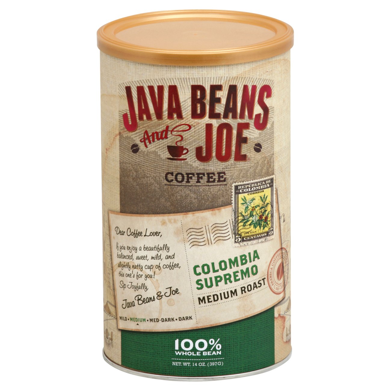 Java Beans & Joe Colombia Supremo Medium Roast Whole Bean Coffee - Shop ...