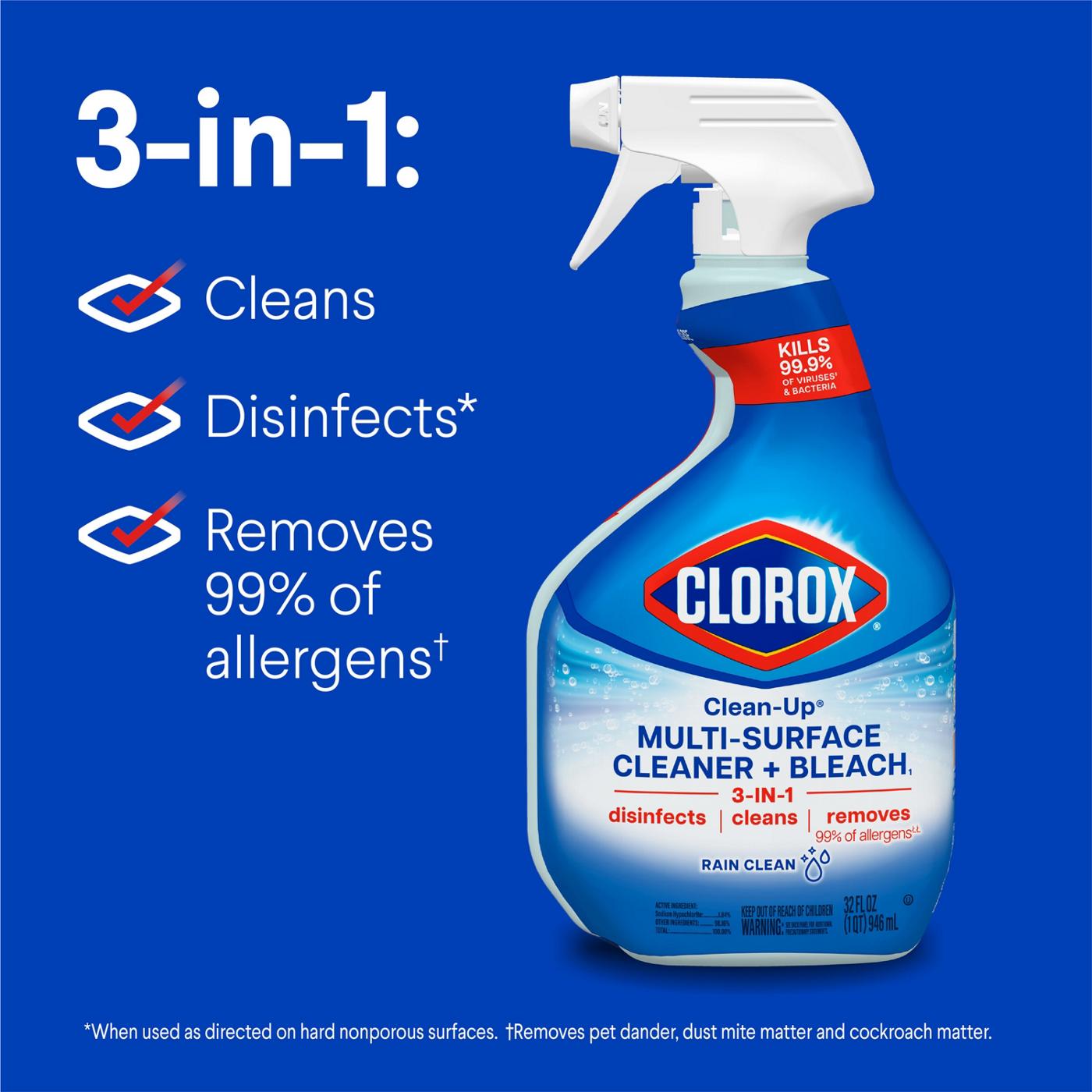 Clorox Clean-Up Multi-Surface Cleaner with Bleach Spray Bottle - Rain ...