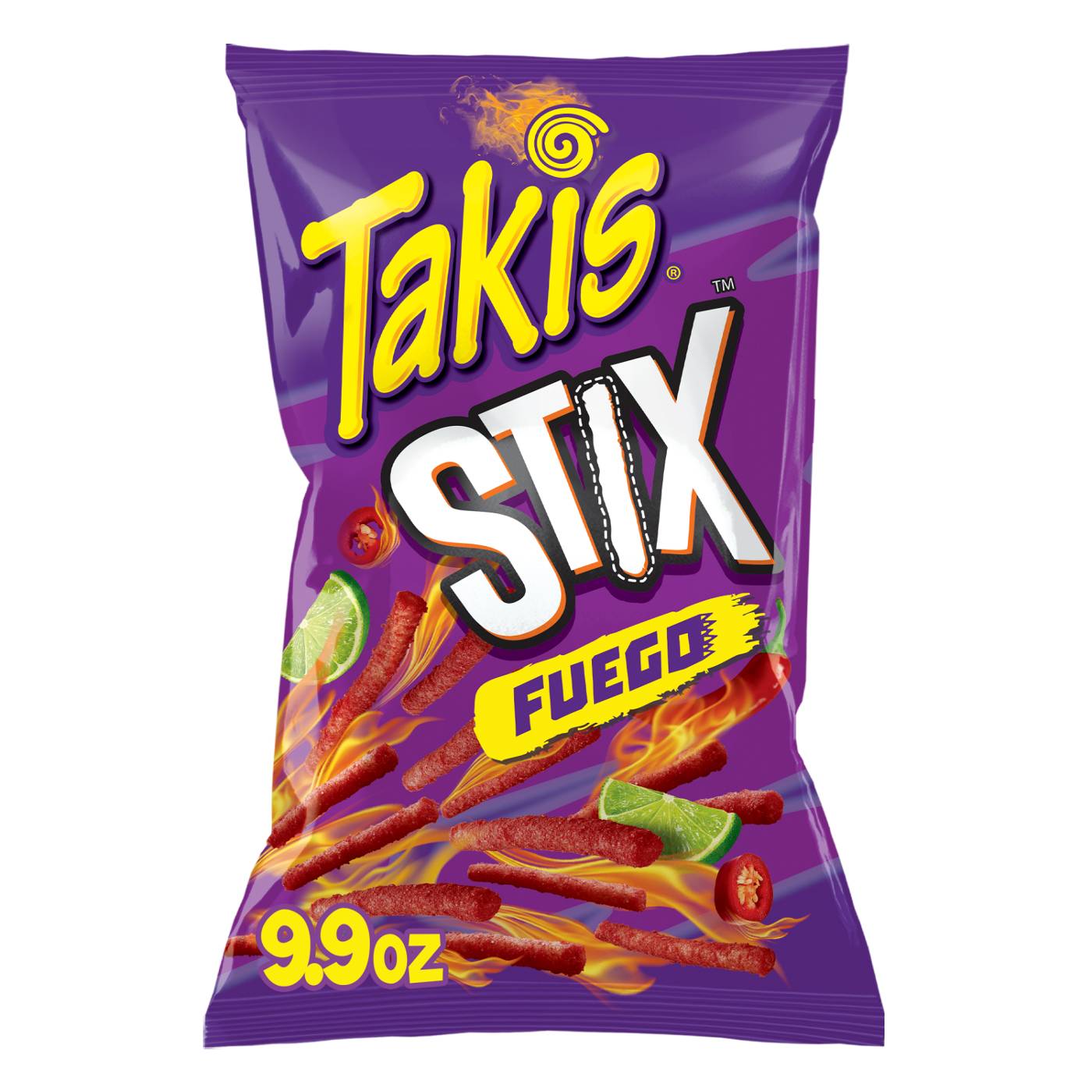 Takis Fuego Stix Hot Chili Pepper & Lime Corn Snacks Sharing Size Bag ...