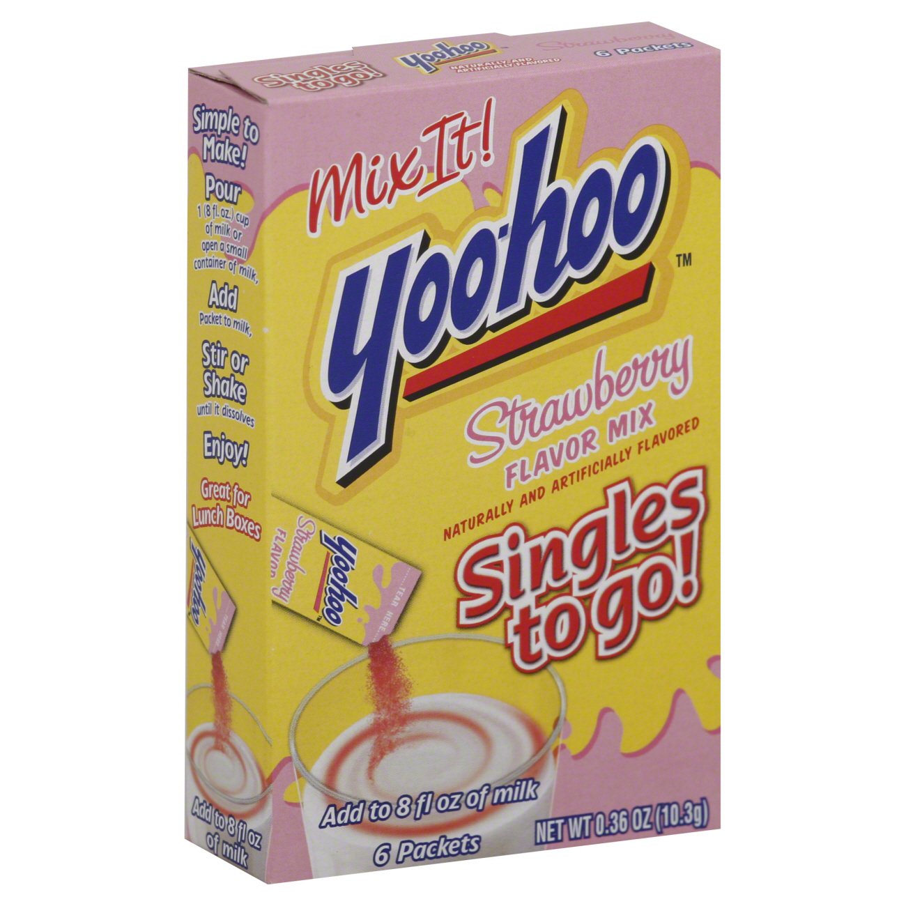 Yoo-hoo Strawberry Flavor Mix Singles to Go - Shop Cocoa at H-E-B