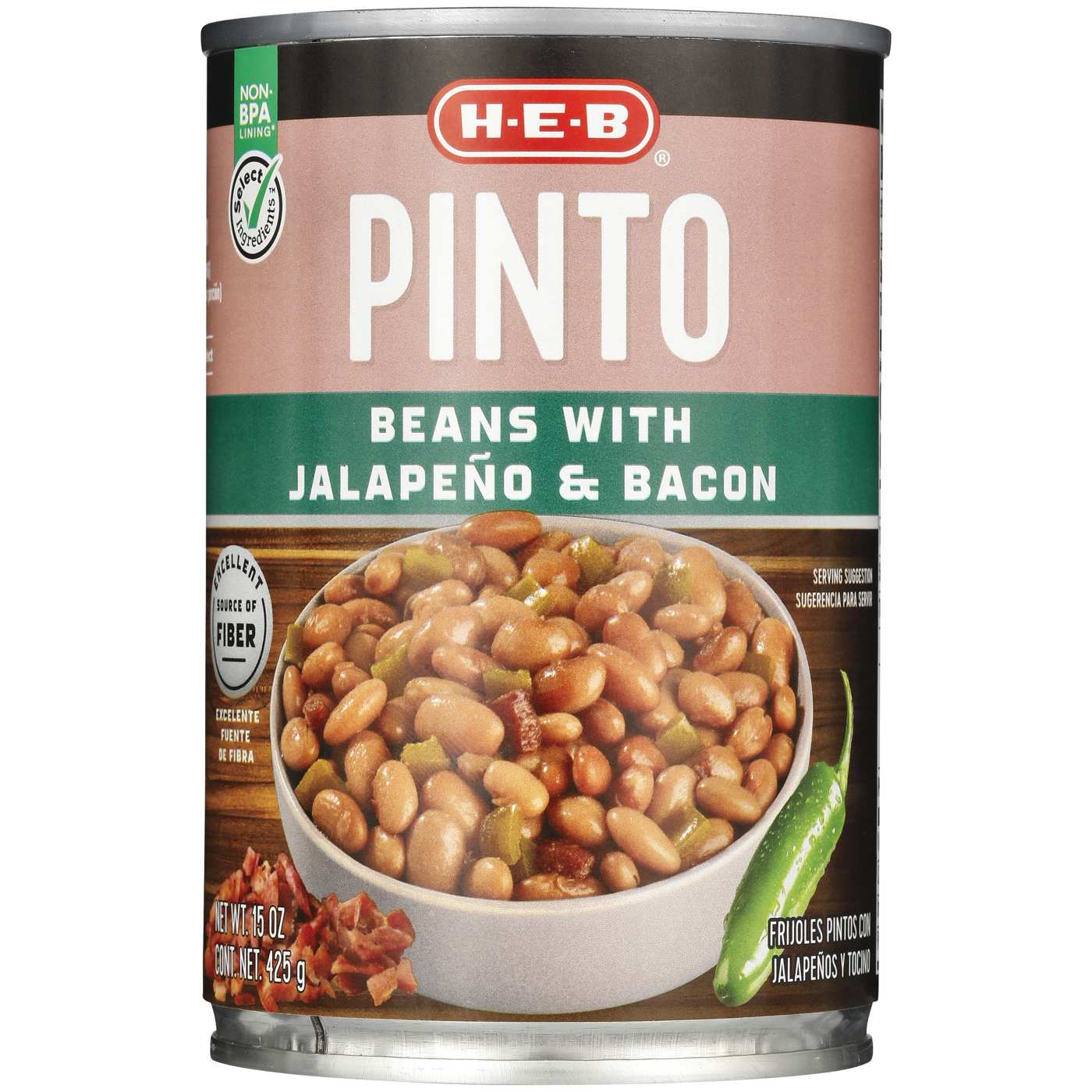 H-E-B Pinto Beans with Jalapenos & Bacon - Shop Beans & legumes at H-E-B
