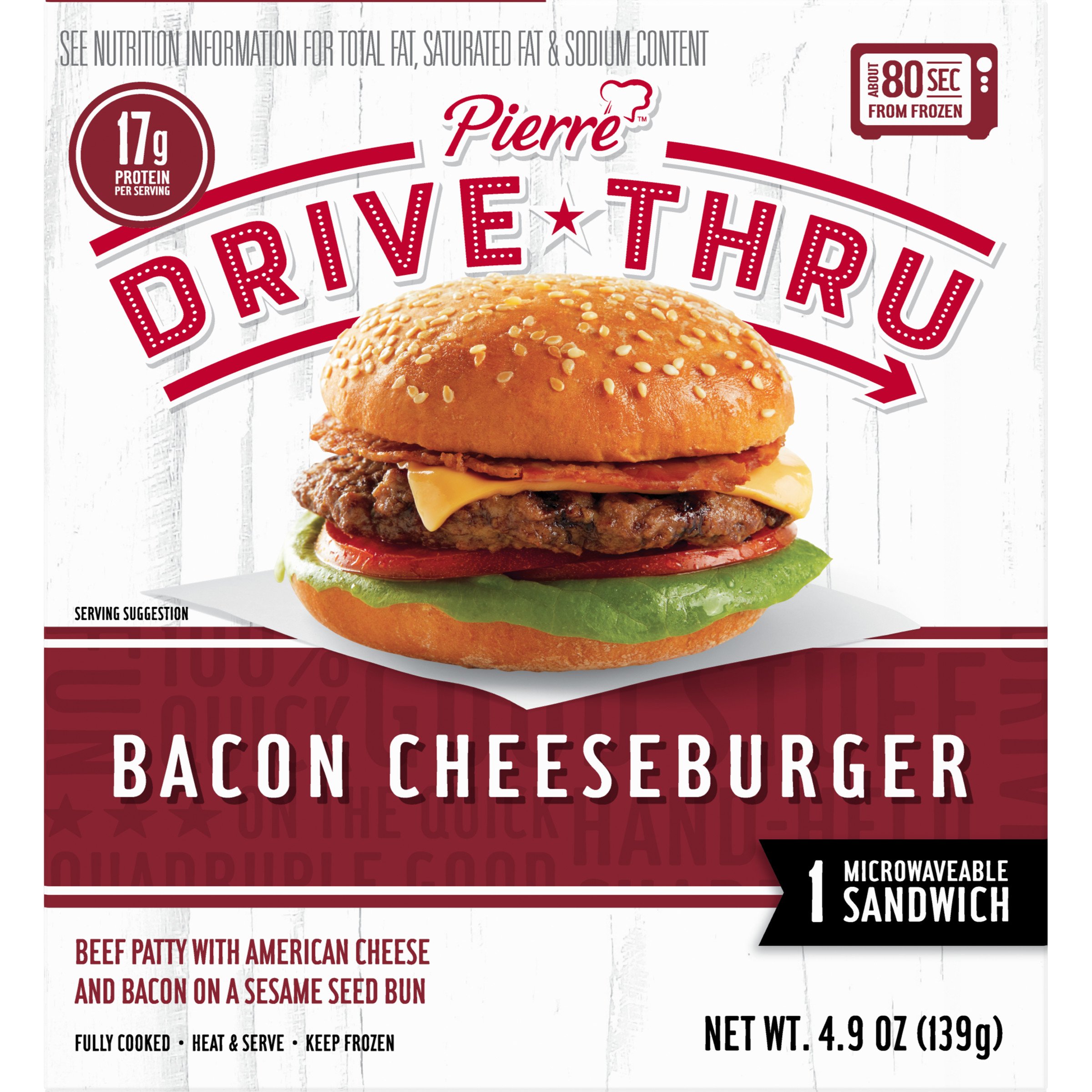 Pierre Drive Thru Bacon Cheeseburger - Shop Sandwiches at H-E-B