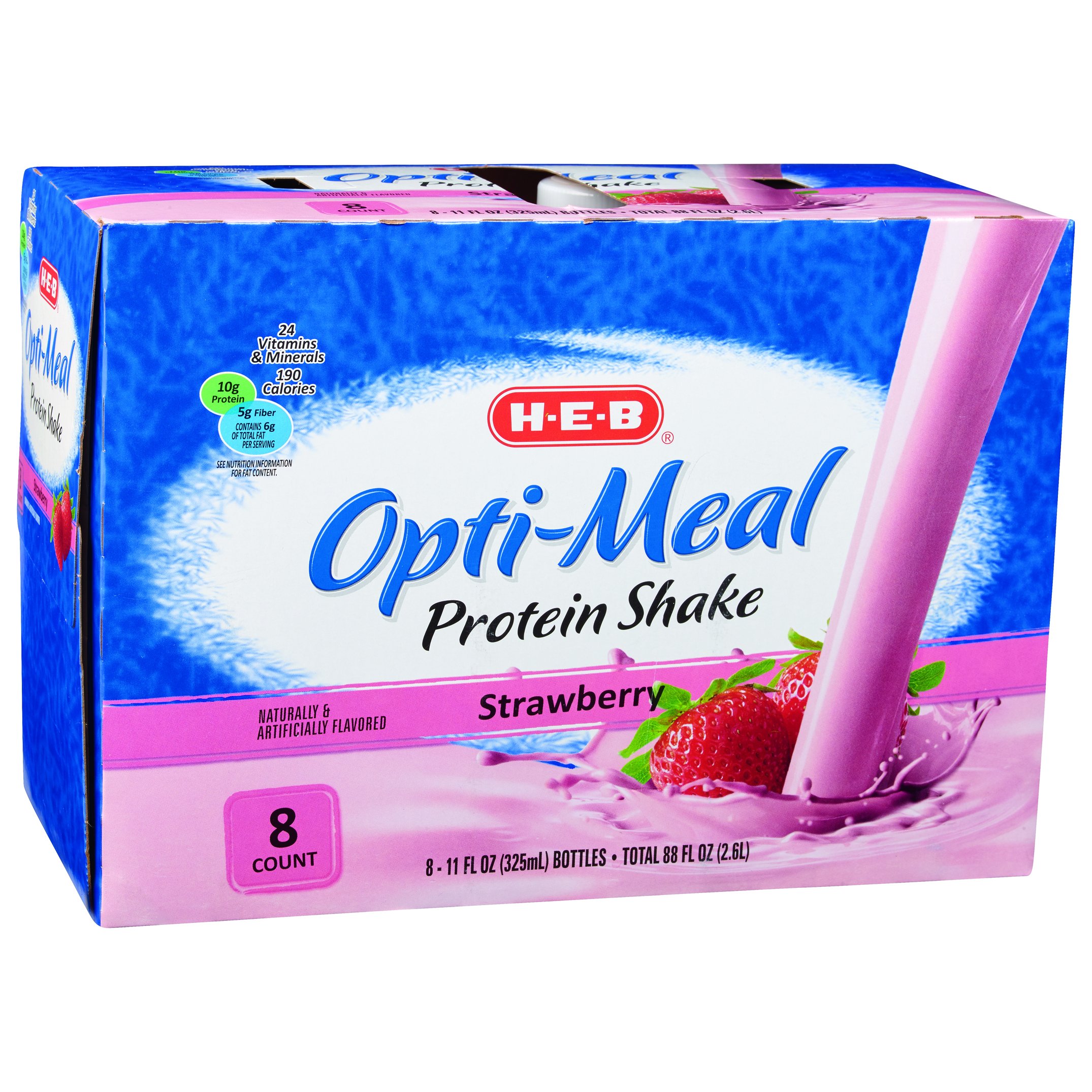 H-E-B Opti-Meal Protein Shake Strawberry - Shop Diet & fitness at H-E-B