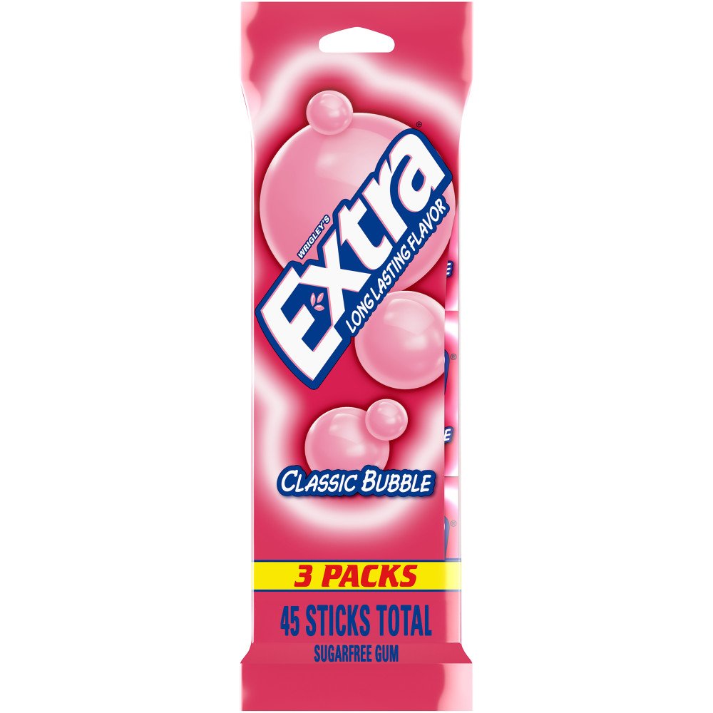 Extra Classic Bubble Sugar Free Chewing Gum, 3 pk - Shop Gum & mints at ...