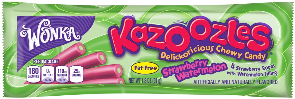 Willy Wonka Kazoozles Strawberry And Watermelon Chewy Candy - Shop ...