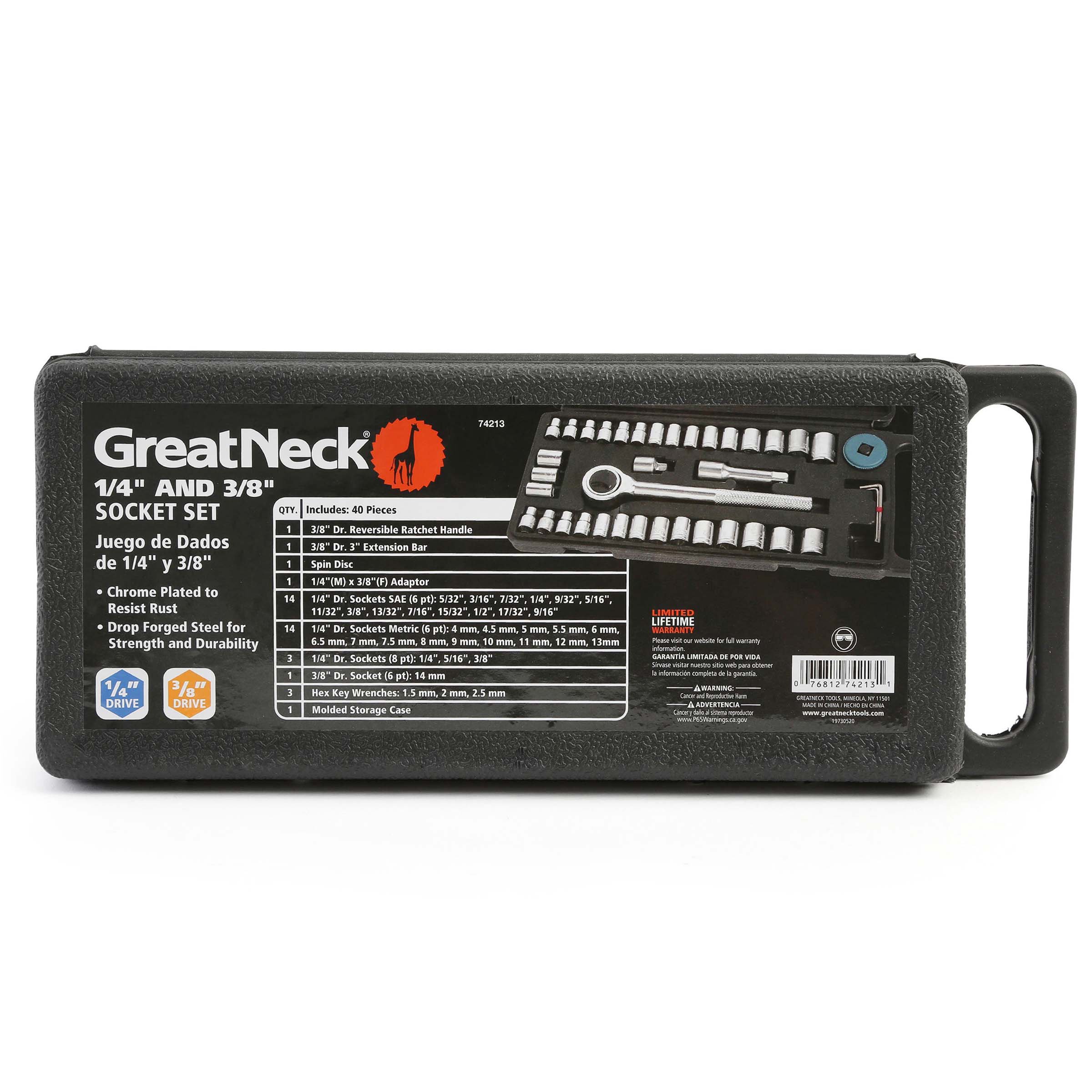 Great Neck Drive Ratchet & Socket Set with Carry Case - Shop Hand tools ...