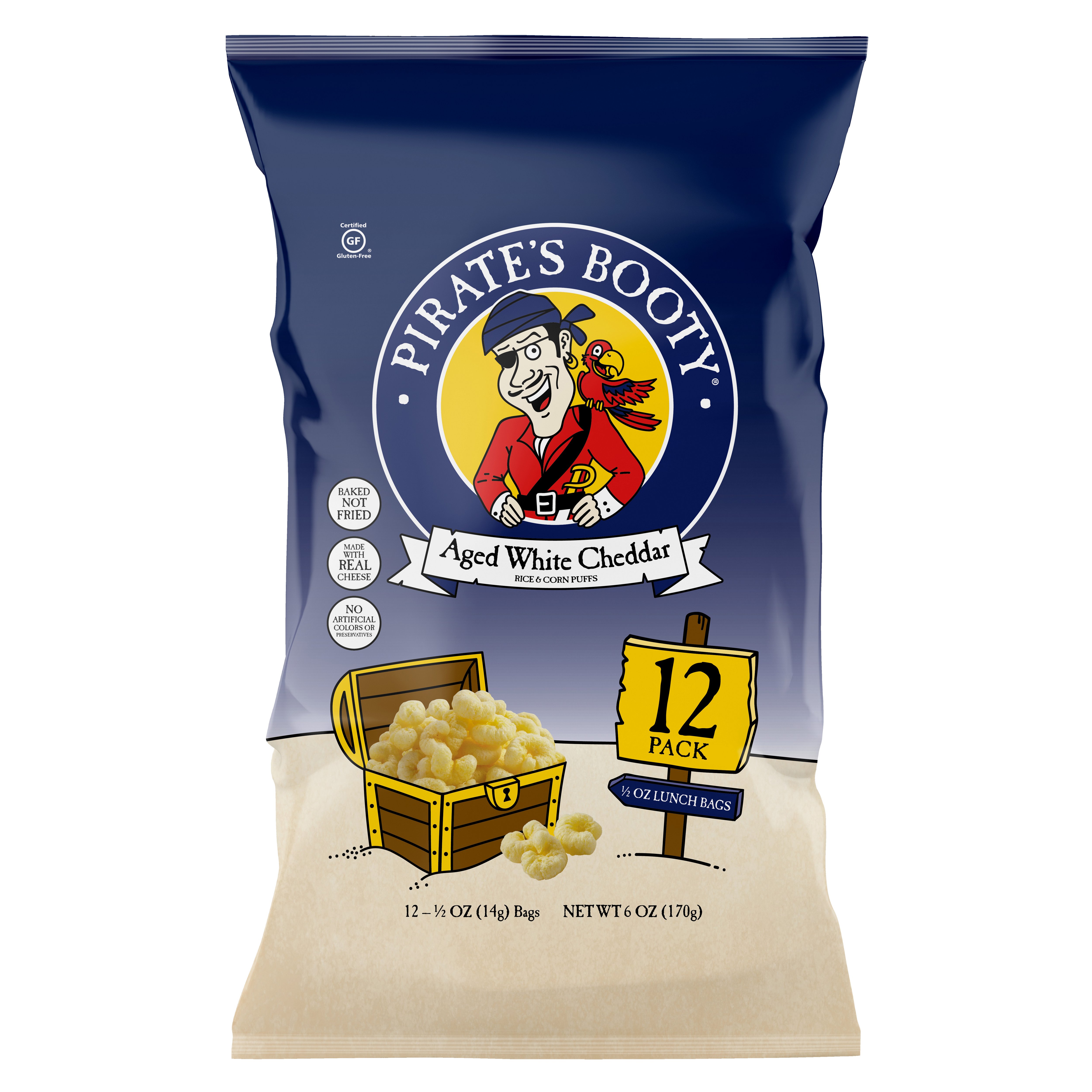 Pirate's Booty Aged White Cheddar Rice & Corn Puffs 12pk Snack Bags ...
