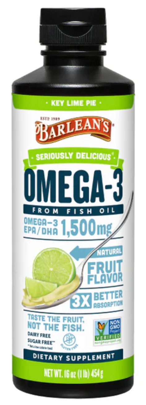 Barlean's Organic Oils High Potency Omega-3 Fish Oil - Key Lime Pie ...