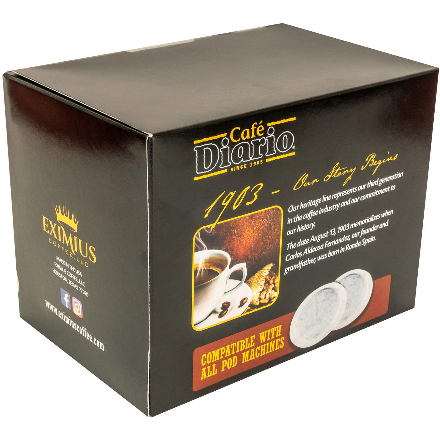 Cafe Diario Heritage Line Medium Roast Single Serve Coffee Pods - Shop ...