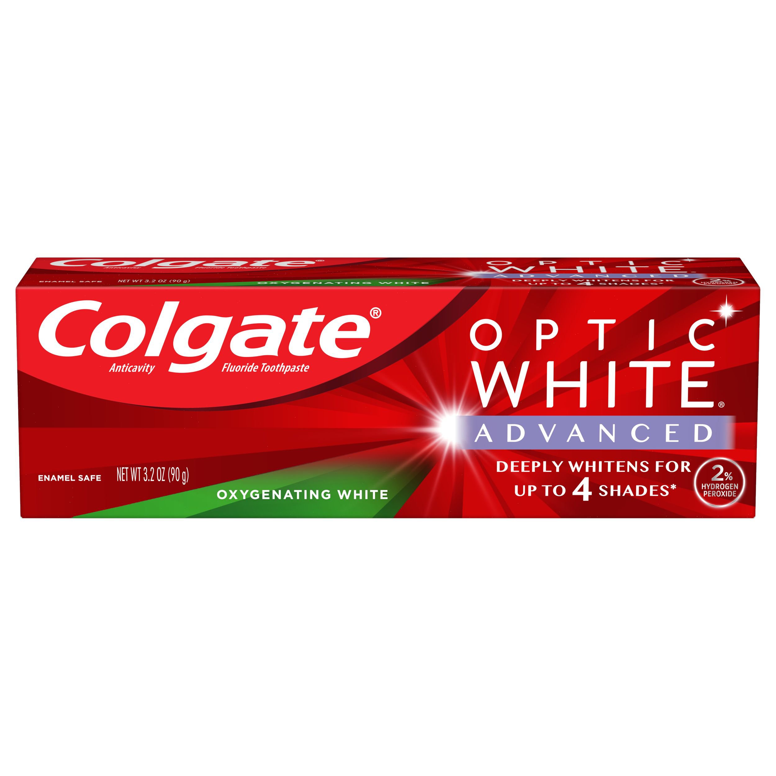 Colgate Optic White Advanced Anticavity Toothpaste - Oxygenating White ...