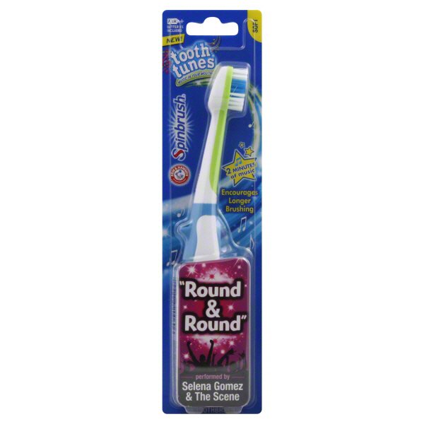 Arm & Hammer Spinbrush Tooth Tunes "Round & Round" Soft Toothbrush ...