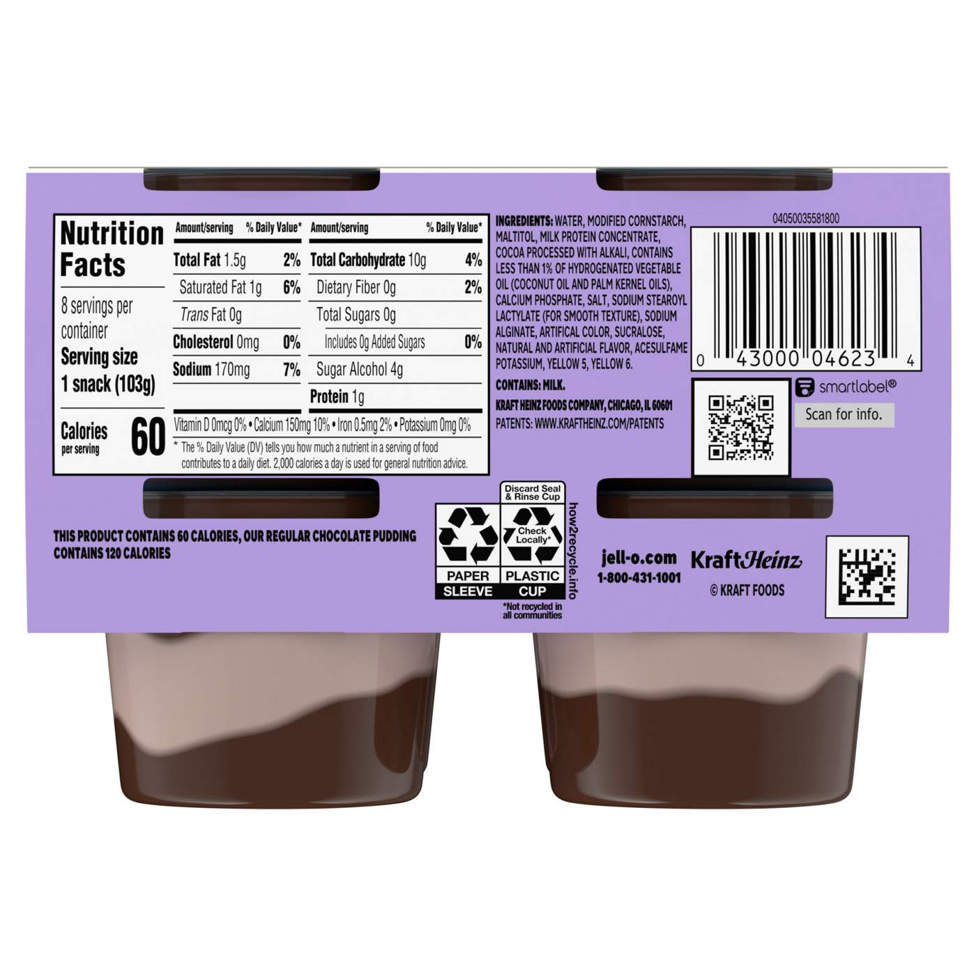 Jell-O Sugar Free Chocolate Vanilla Swirl Pudding Snacks - Shop Pudding ...