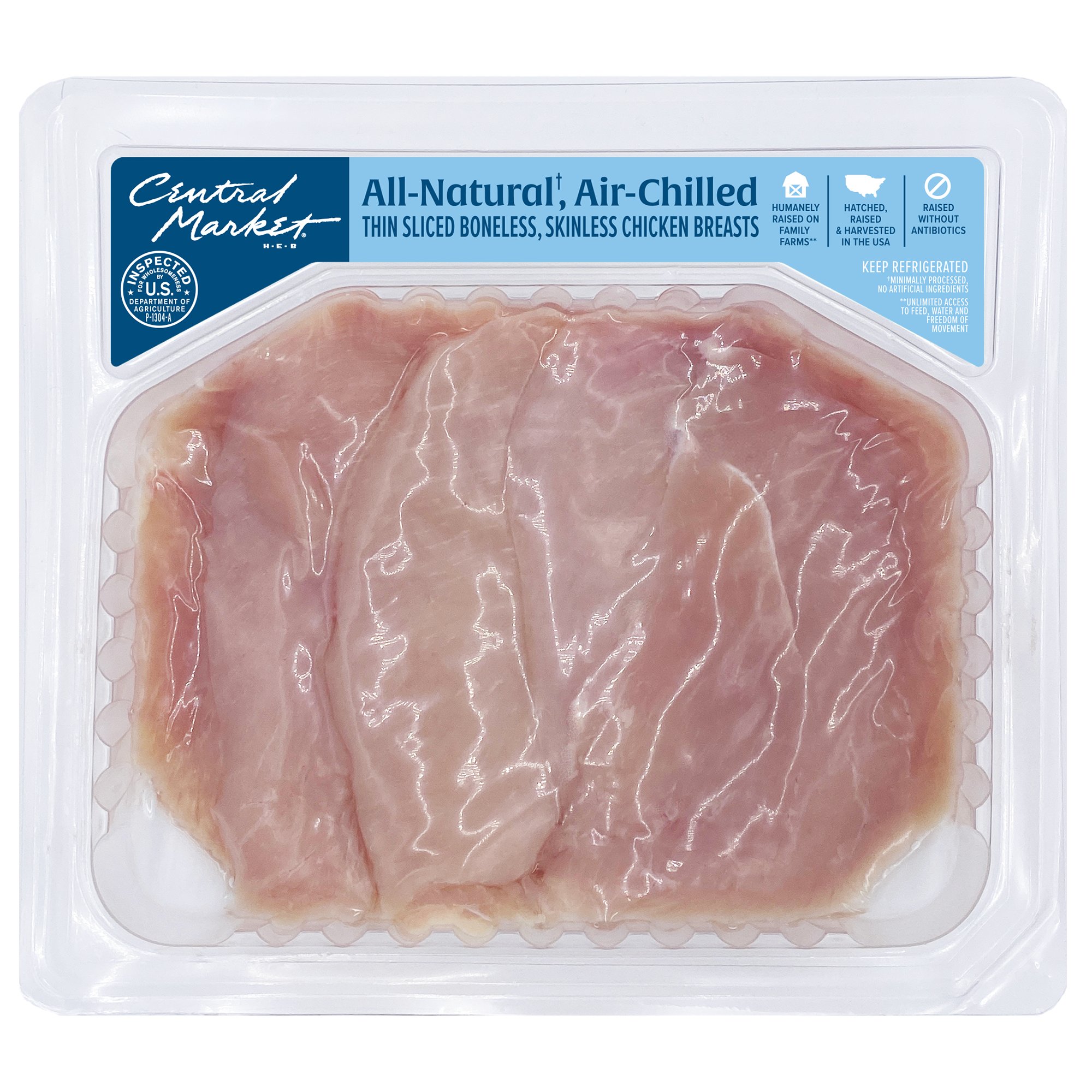 Central Market Air-Chilled Thin Sliced Boneless, Skinless Chicken ...
