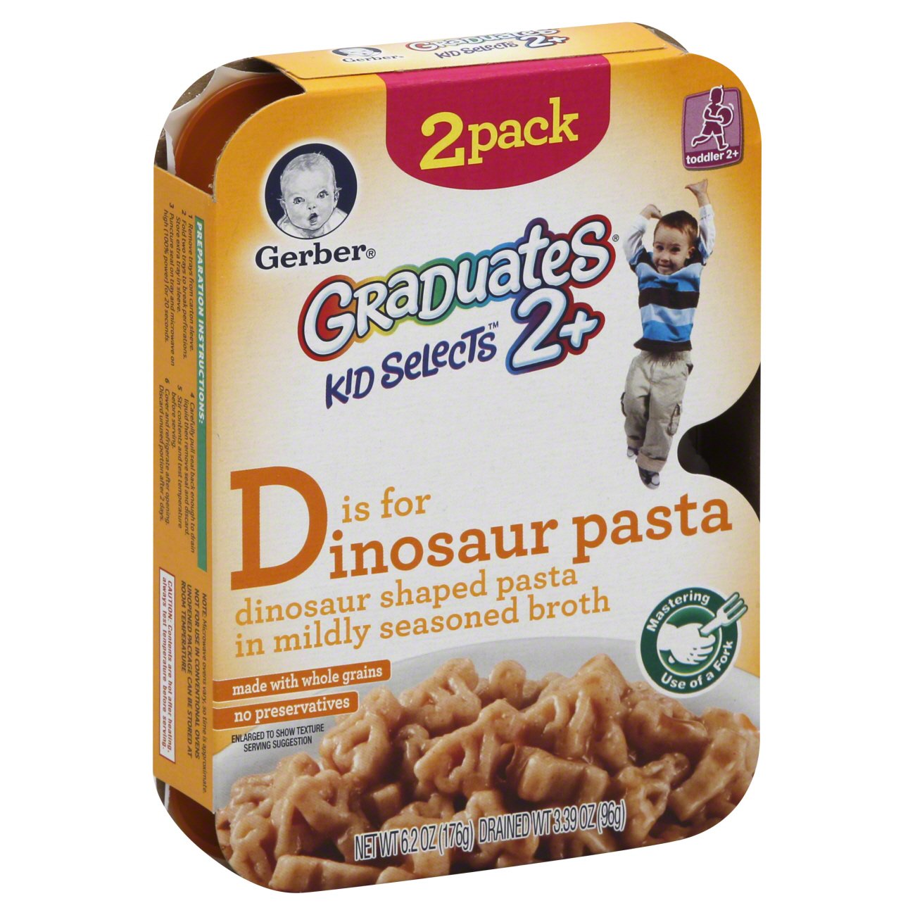 Gerber Dinosaur Graduates 2+ Kid Selects Shaped Pasta - Shop Toddler ...
