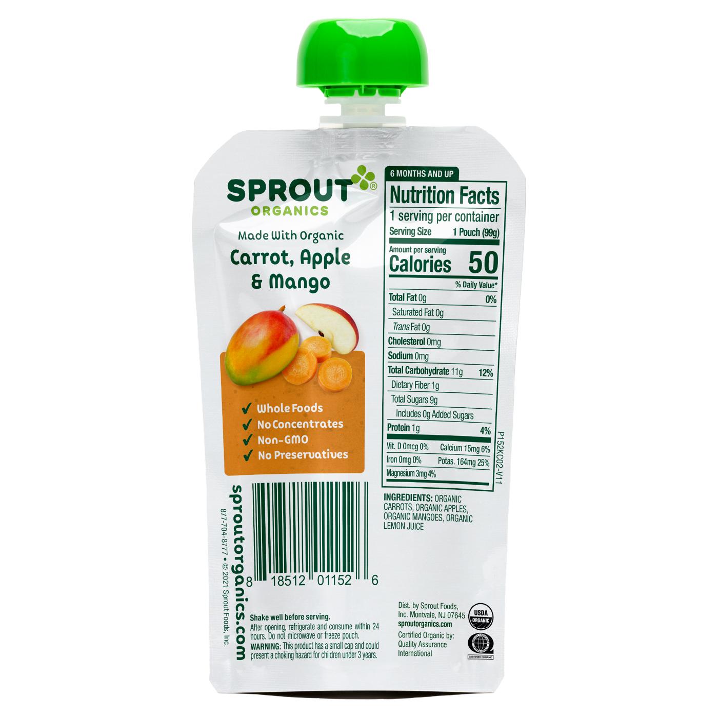Sprout Organics Pouch - Carrot Apple & Mango - Shop Baby food at H-E-B