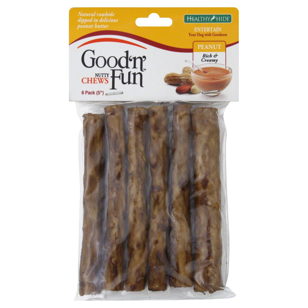 Healthy Hide Good 'n' Fun 5-Inch Peanut Nutty Chews - Shop Bones ...