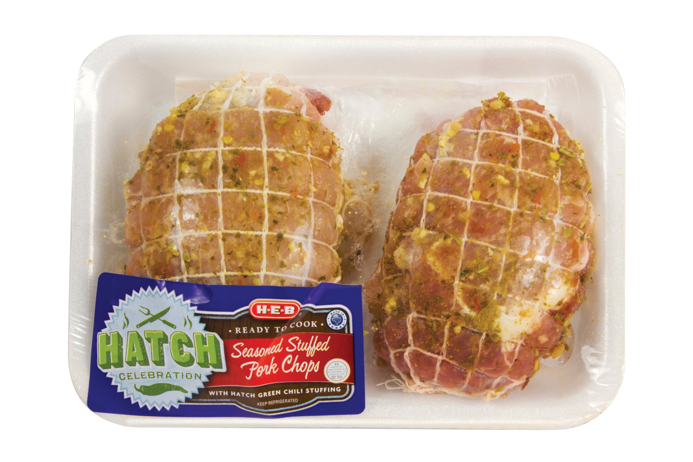 H-E-B Meal Simple Seasoned Stuffed Pork Chops with Hatch Green Chili ...