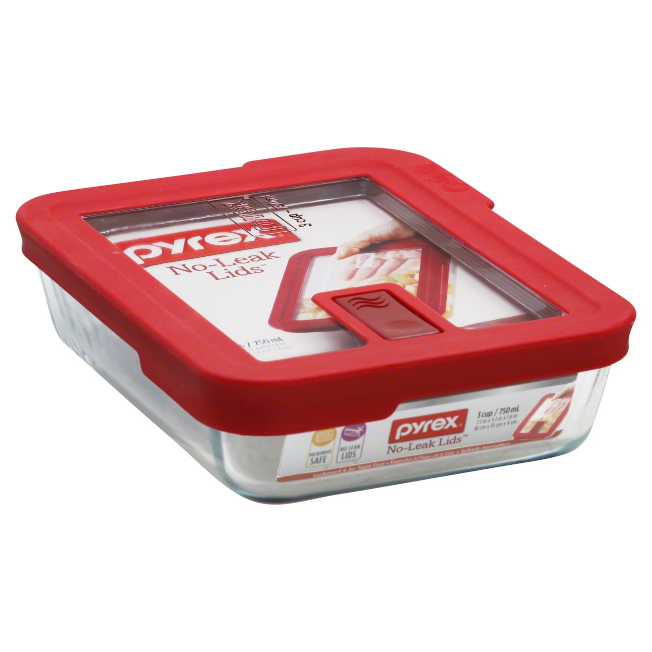Pyrex No-Leak Lids Rectangular Storage Glassware, Red - Shop Food ...