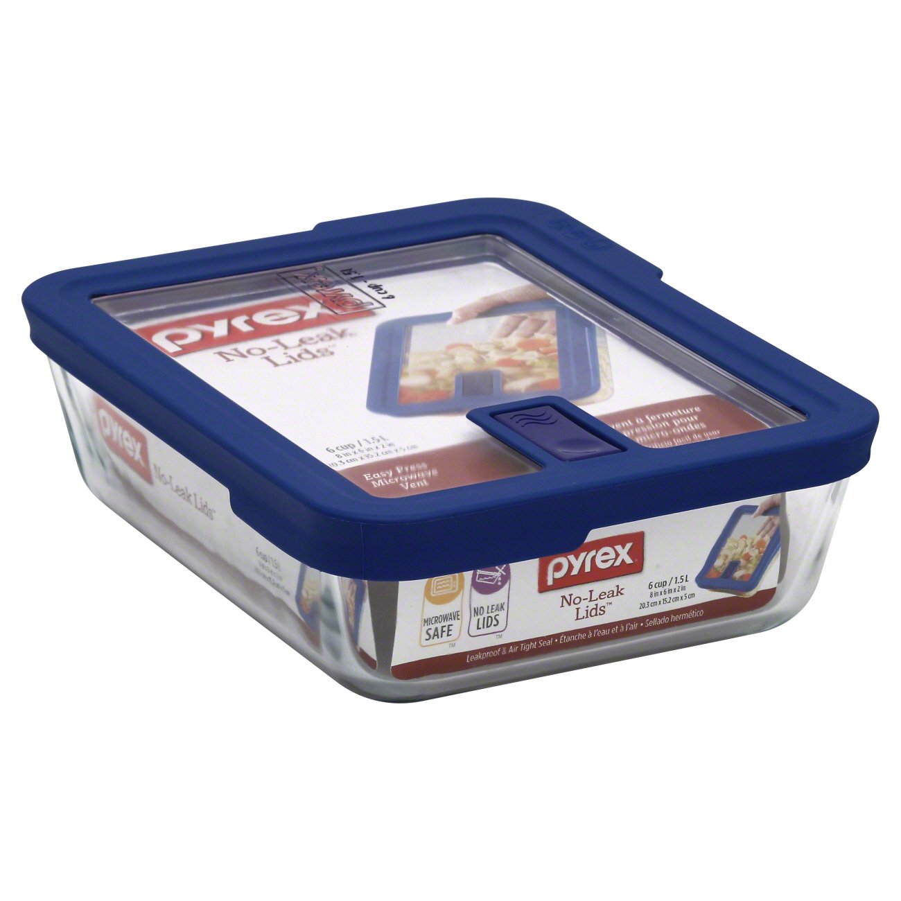 Pyrex No-Leak Lids 6 Cup Rectangular Storage Dish - Shop Pans & dishes ...