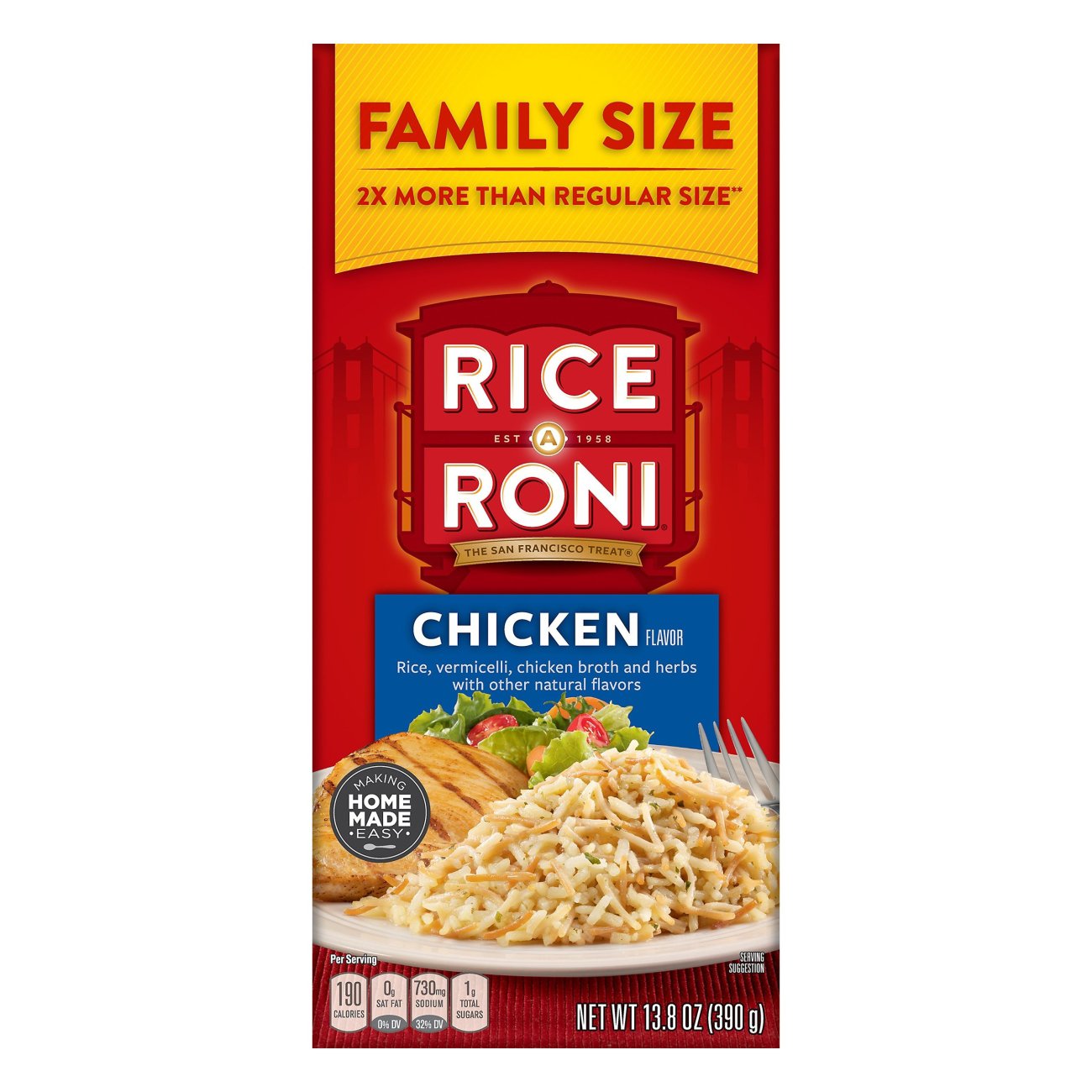 Rice A Roni Chicken Flavor Rice Family Size - Shop Rice & Grains at H-E-B